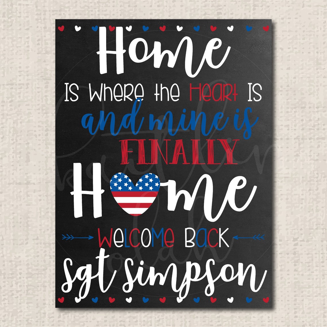 Military Homecoming CHALKBOARD Sign - Etsy