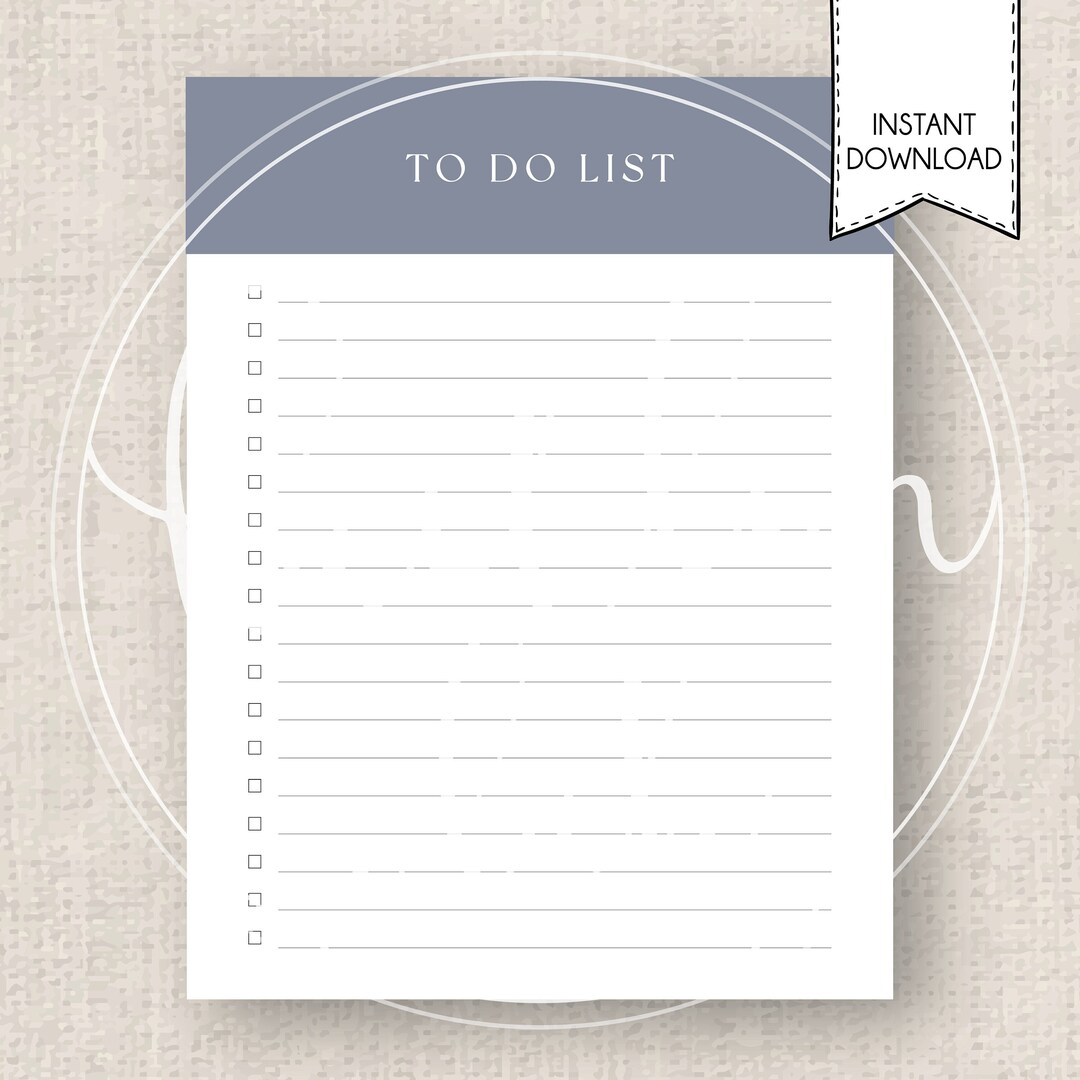 Clean, Simple and Modern to Do List Instant Download Printable PDF - Etsy