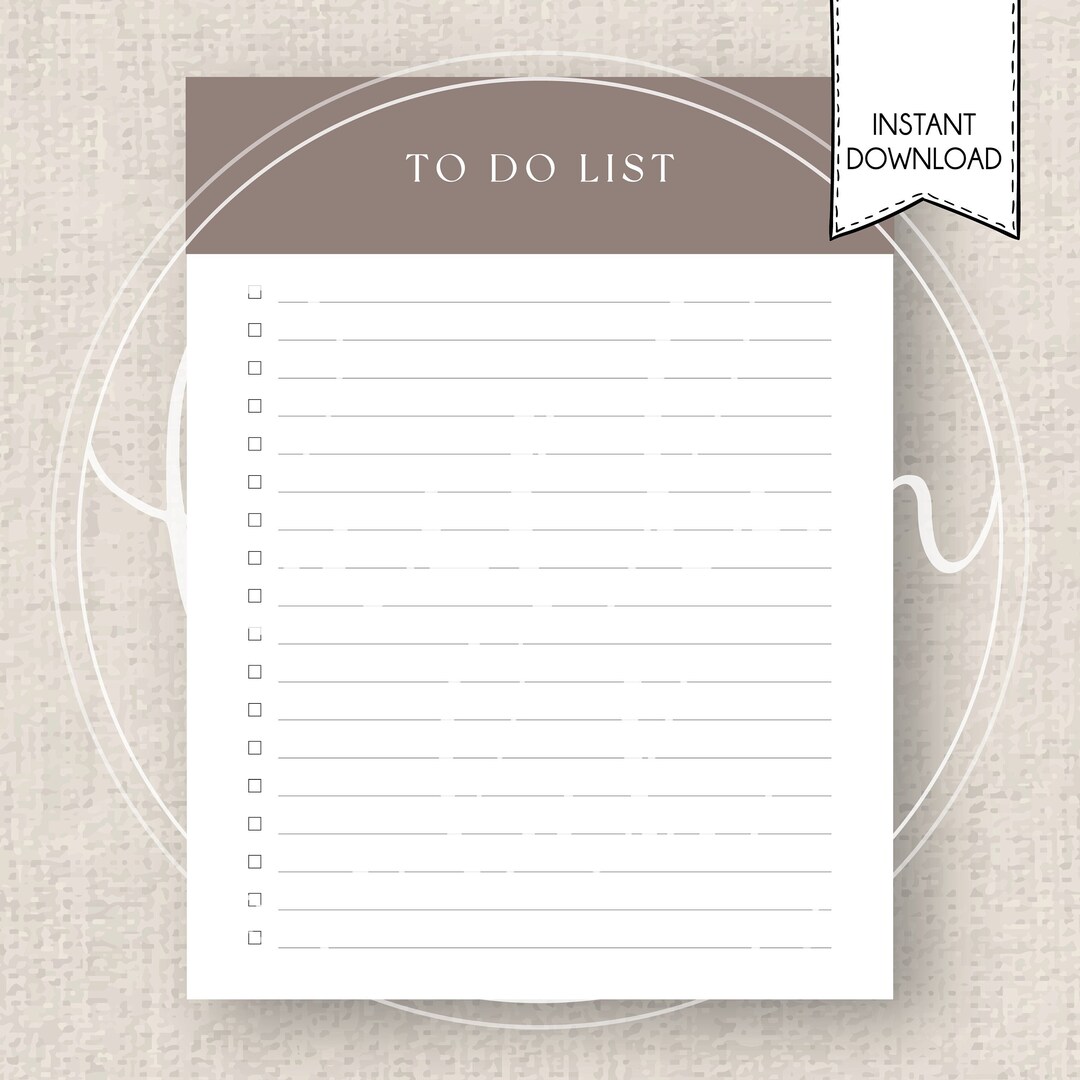 Clean, Simple and Modern to Do List Instant Download Printable PDF - Etsy