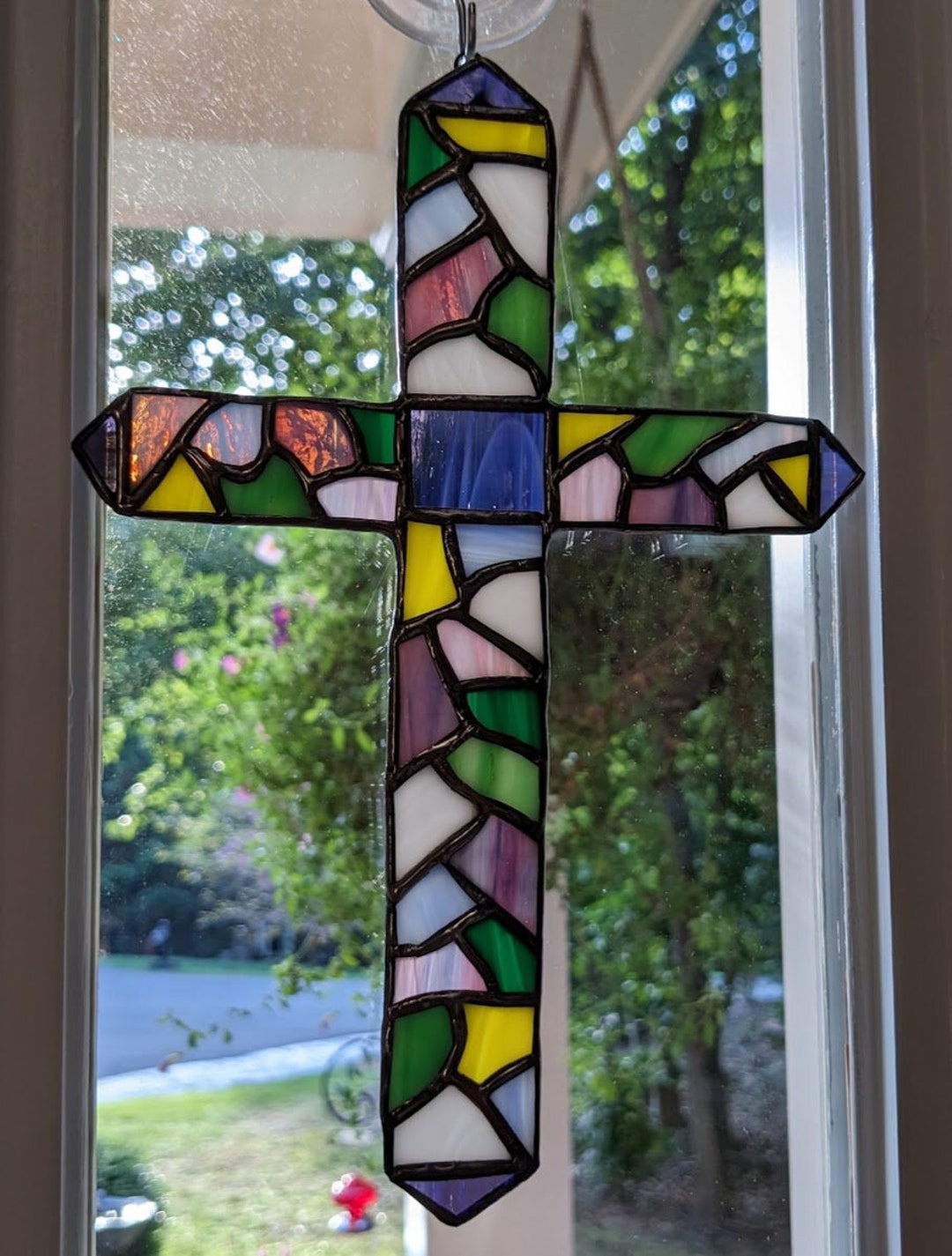 Cross Suncatcher/stained Glass Cross/suncatcher for - Etsy