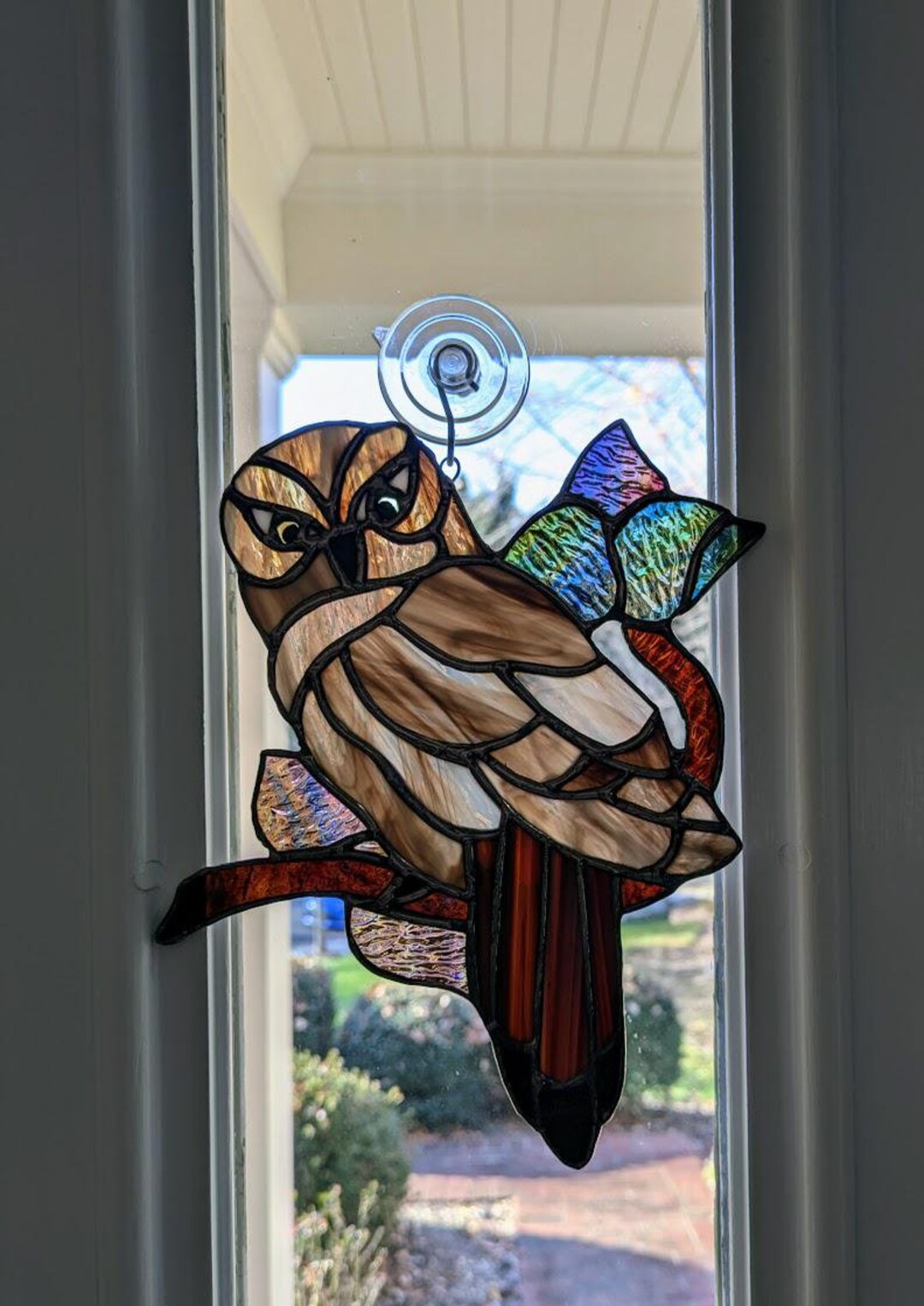 Owl Suncatcher/stained Glass Owl/suncatchers/stained Glass Suncatchers ...