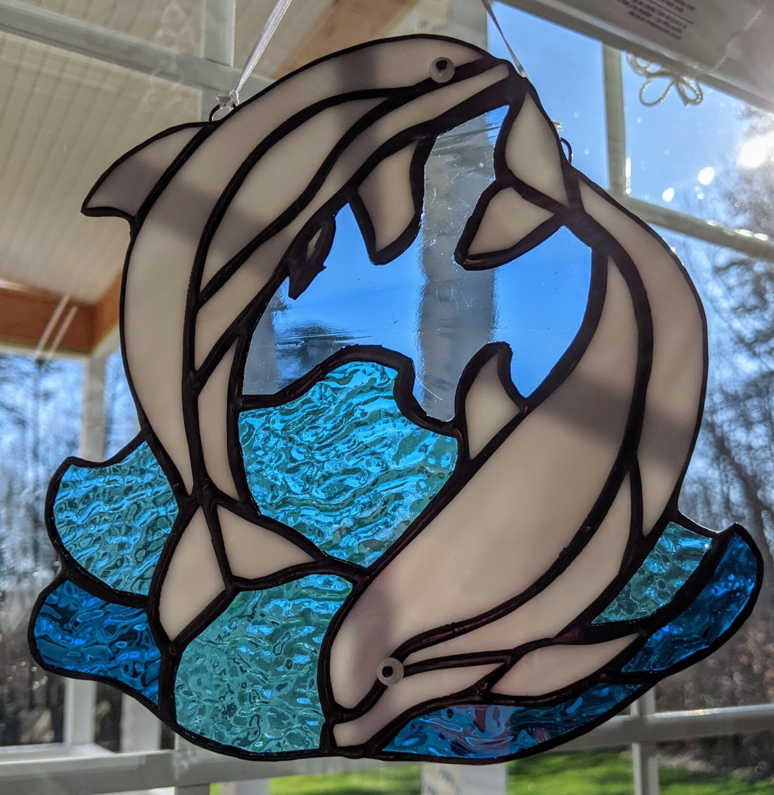 Dolphin Stained Glass Suncatchers/stained Glass Window - Etsy