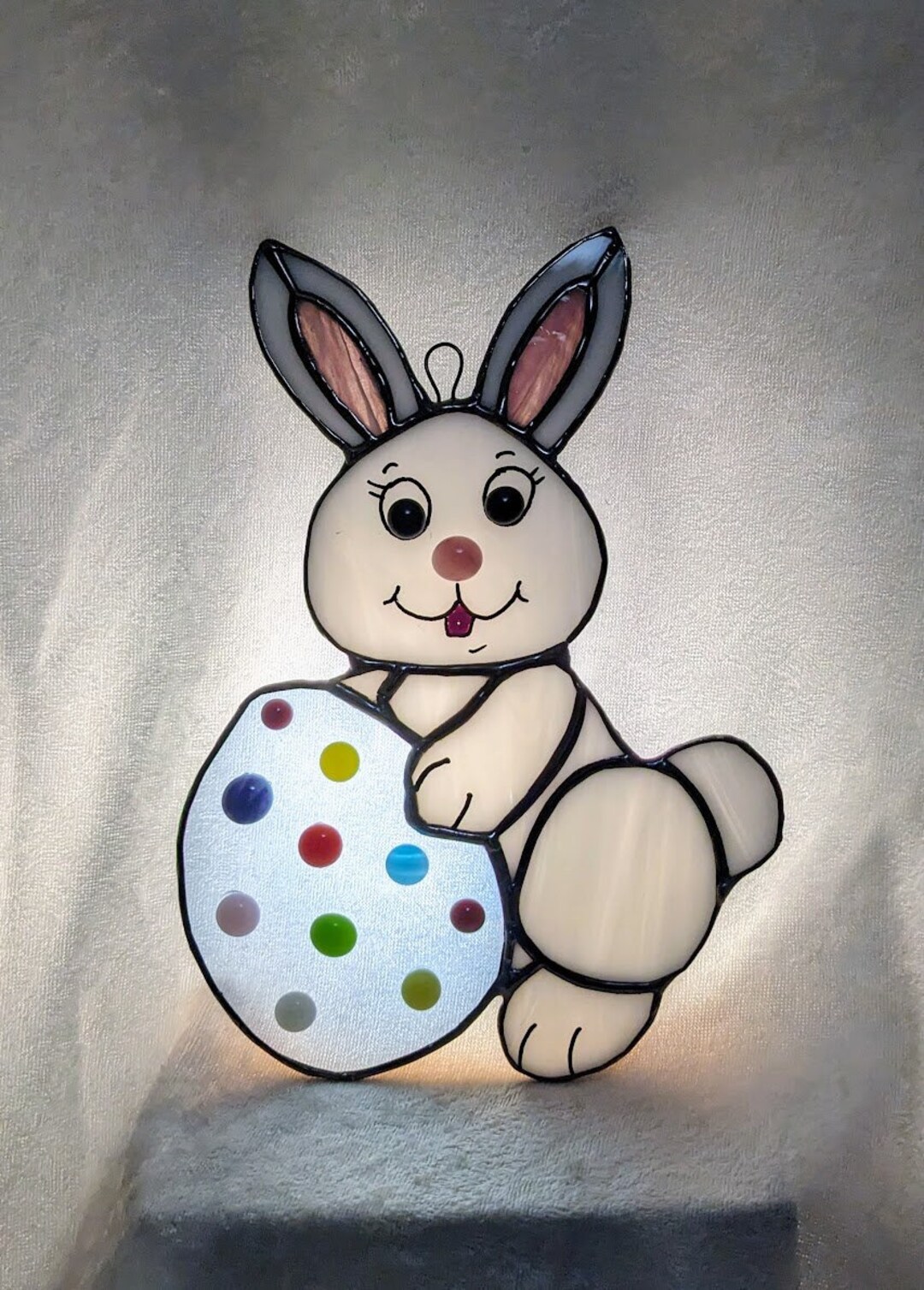 Stained Glass Suncatcher/suncatcher/easter Bunny Stained Glass ...