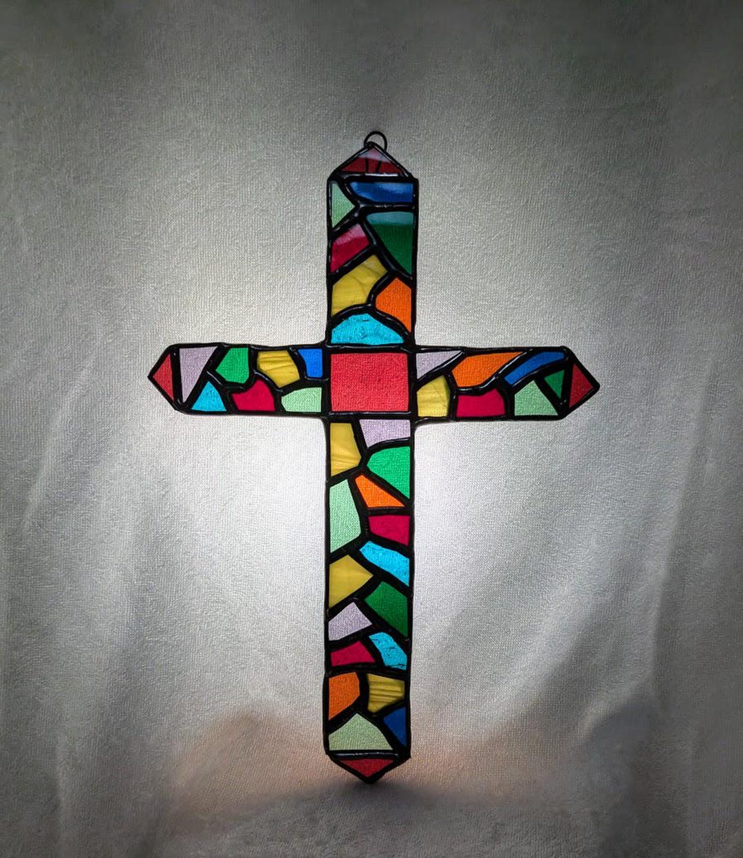 Cross Suncatcher/stained Glass Cross/suncatcher for Windows/stained ...
