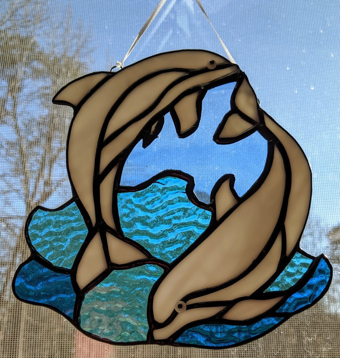 Dolphin Stained Glass Suncatchers/stained Glass Window - Etsy