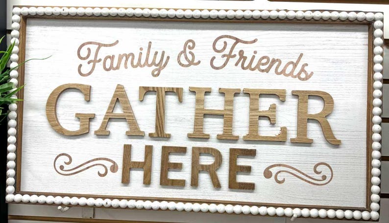 Friends Gather Here Wooden Sign - Etsy