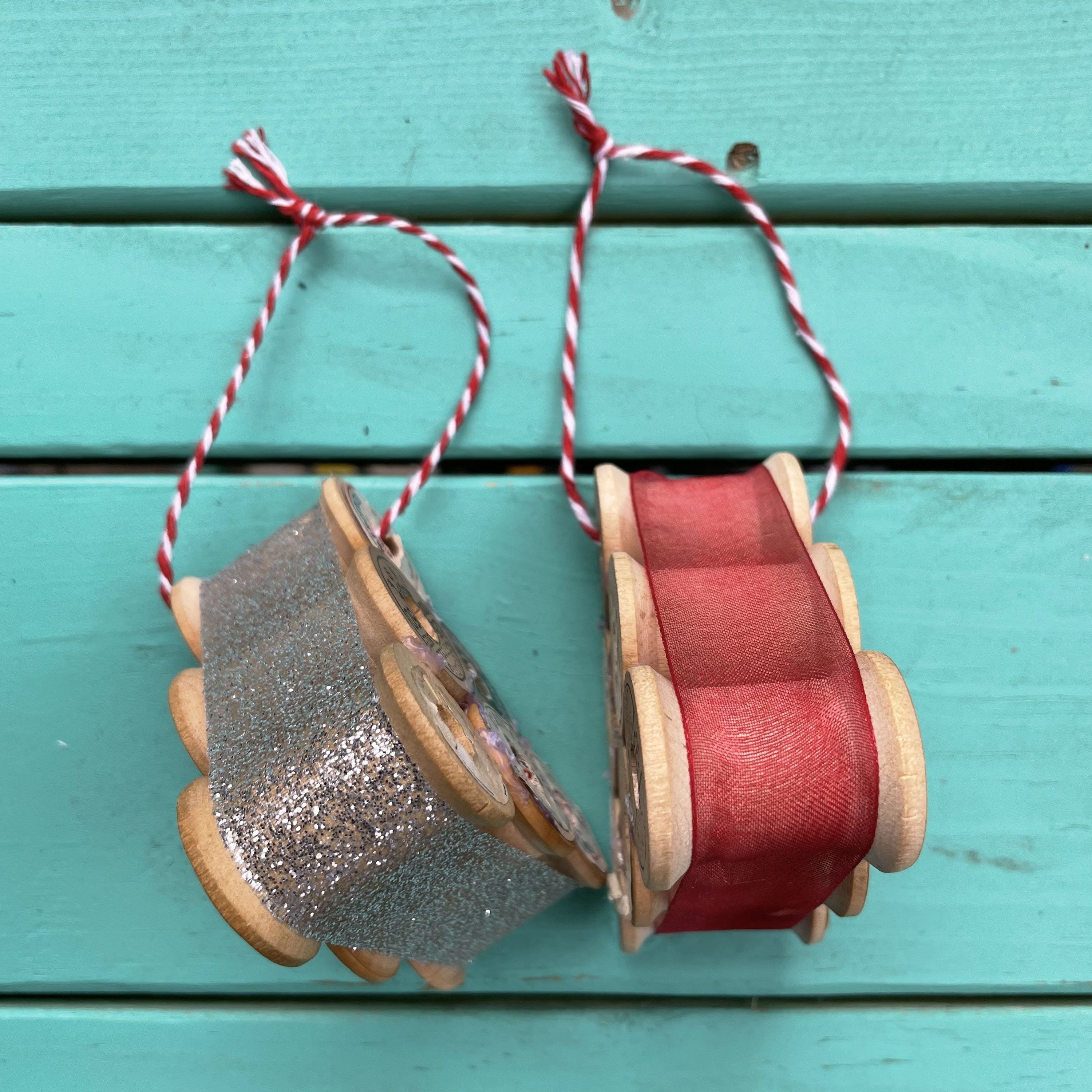 Christmas Tree Upcycled Vintage Wooden Sewing Spool Ornament | Etsy