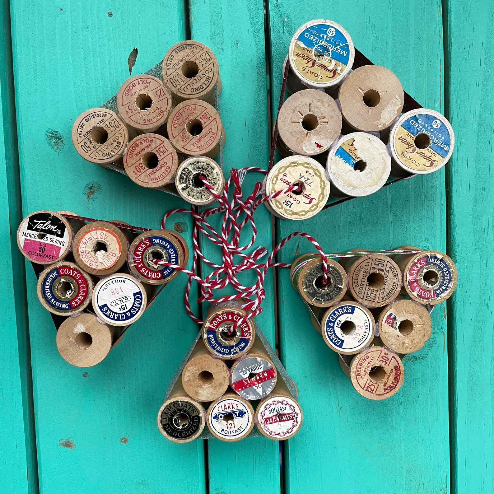 Christmas Tree Upcycled Vintage Wooden Sewing Spool Ornament | Etsy