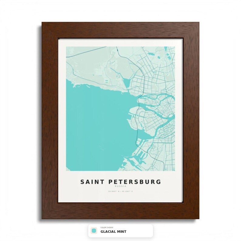 Saint Petersburg Framed Map Poster, Saint Petersburg Wall Art, Modern ...