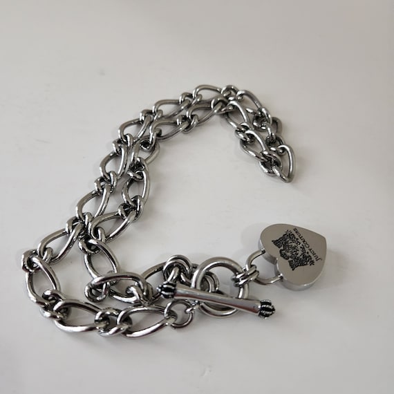 Juicy Couture Heart Bracelet.silver Ton Juicy Couture Bracelet.juicy Chain Heart Charm Bracelet. Silver Ton Juicy Jewelry Etsy