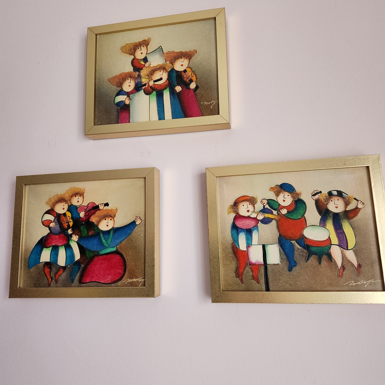 J Roybal Musical Children Art. Canva Oil Painted ART. Joyce - Etsy
