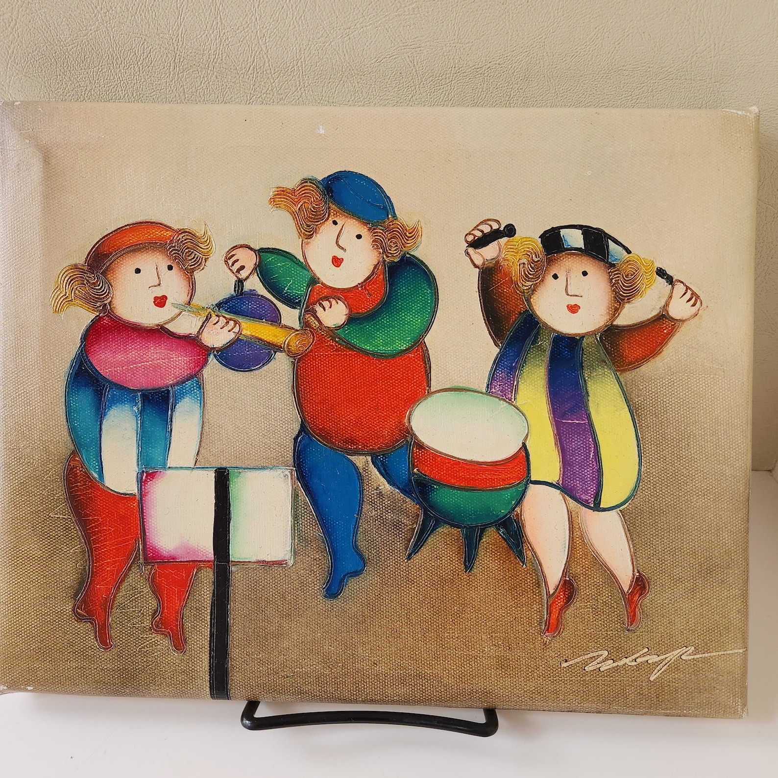 J Roybal Musical Children Art. Canva Oil Painted ART. Joyce - Etsy