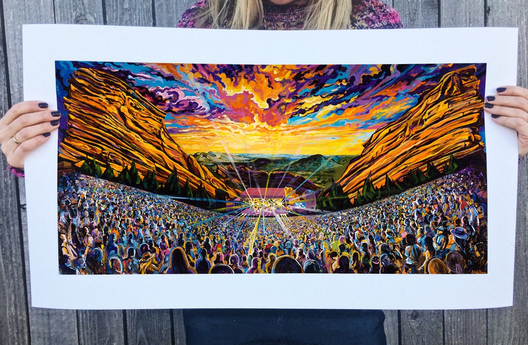 Red Rocks Amphitheatre Sunset Print 12X24 - Etsy
