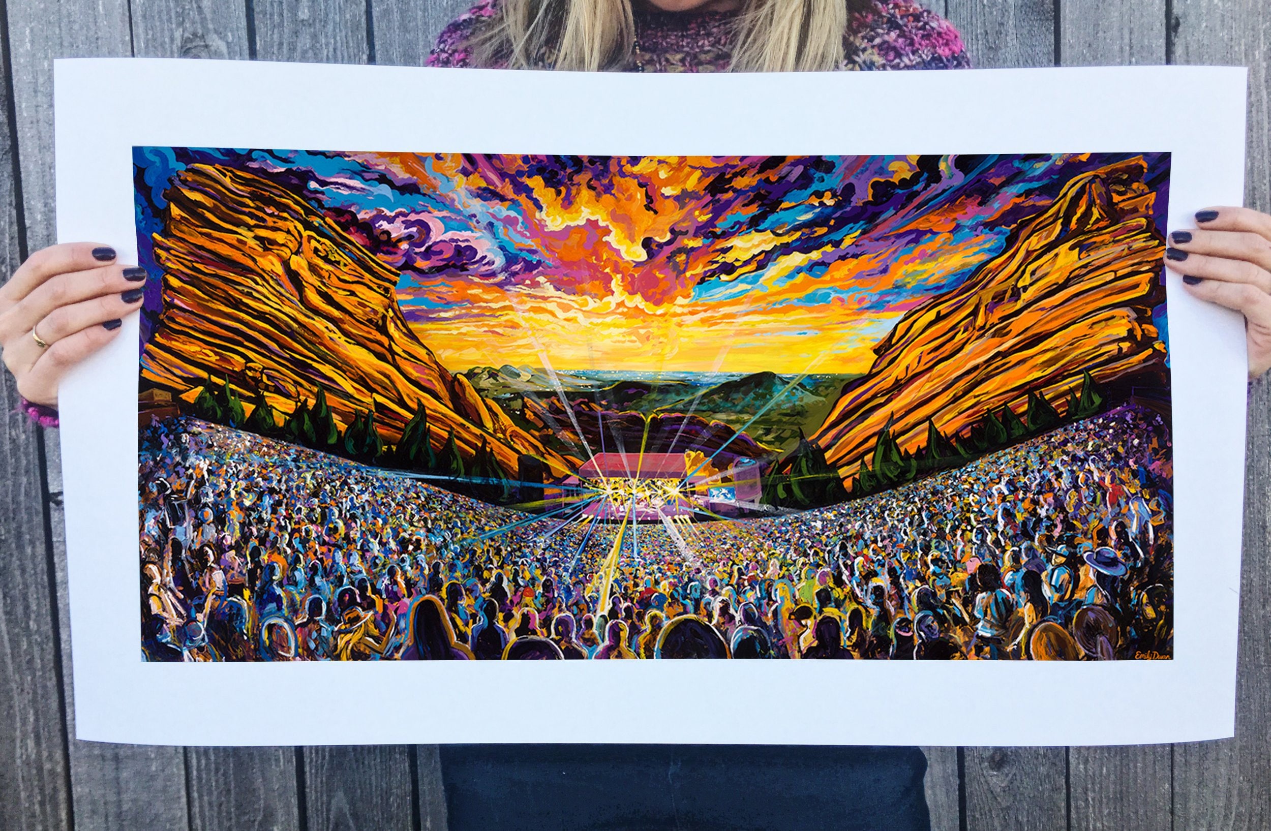 Red Rocks Amphitheatre Sunset Print 12x24" - Etsy