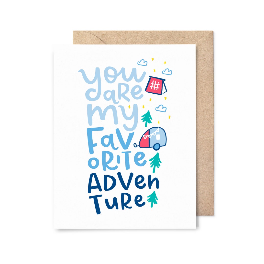 Love Card Valentine's Day Card Anniversary Card Favorite Adventure - Etsy