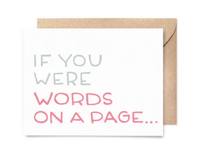 Pick-up Line Card - Valentine's Day Card - Anniversary Card - Recycled ...