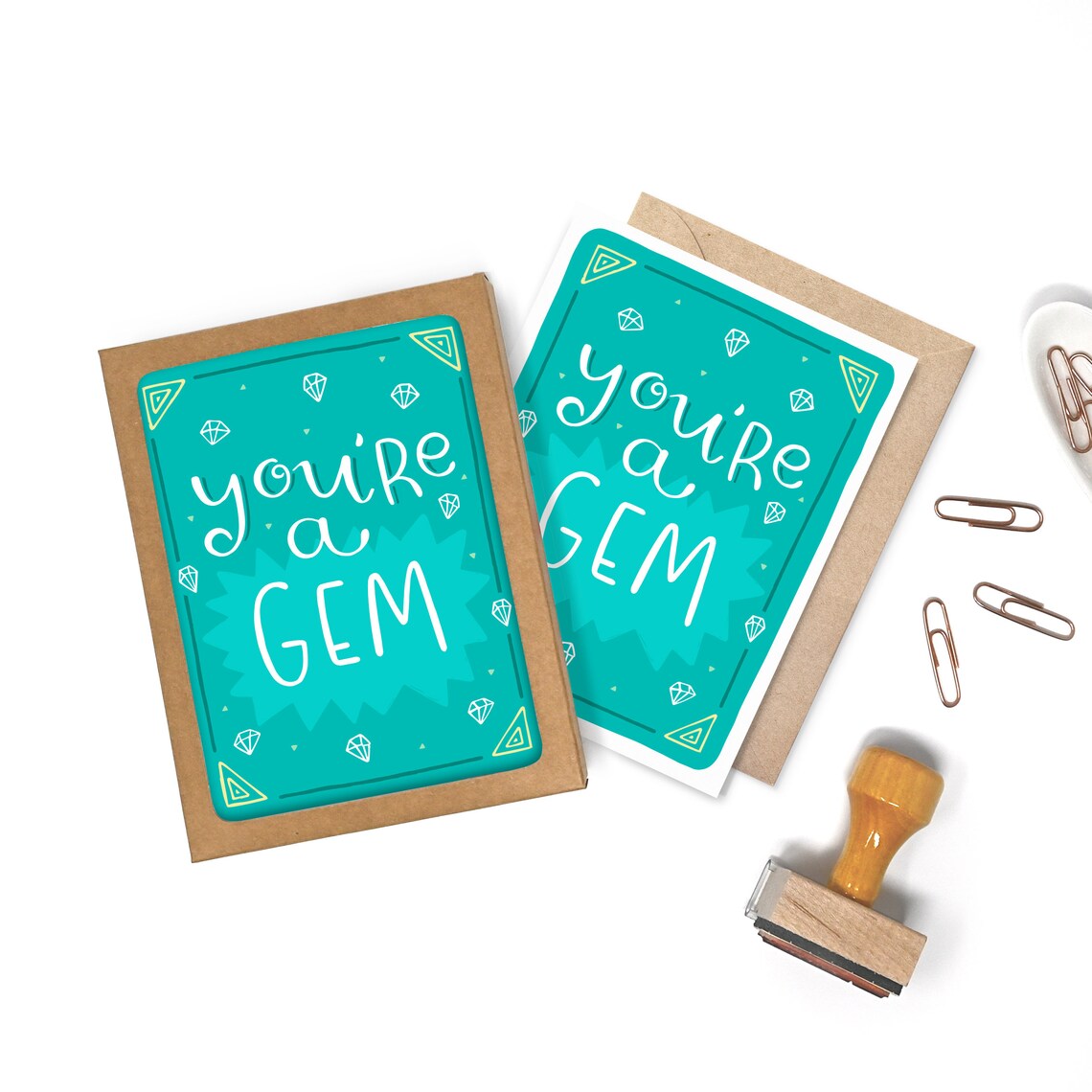 Thank You Card You're a Gem - Etsy