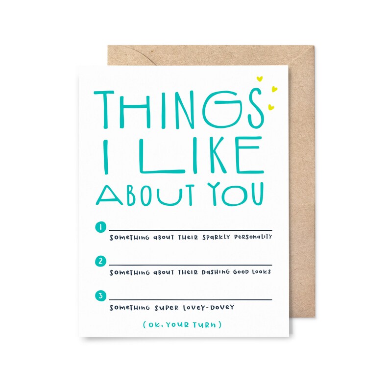 Things I Like About You Fill in the Blank Valentine's - Etsy
