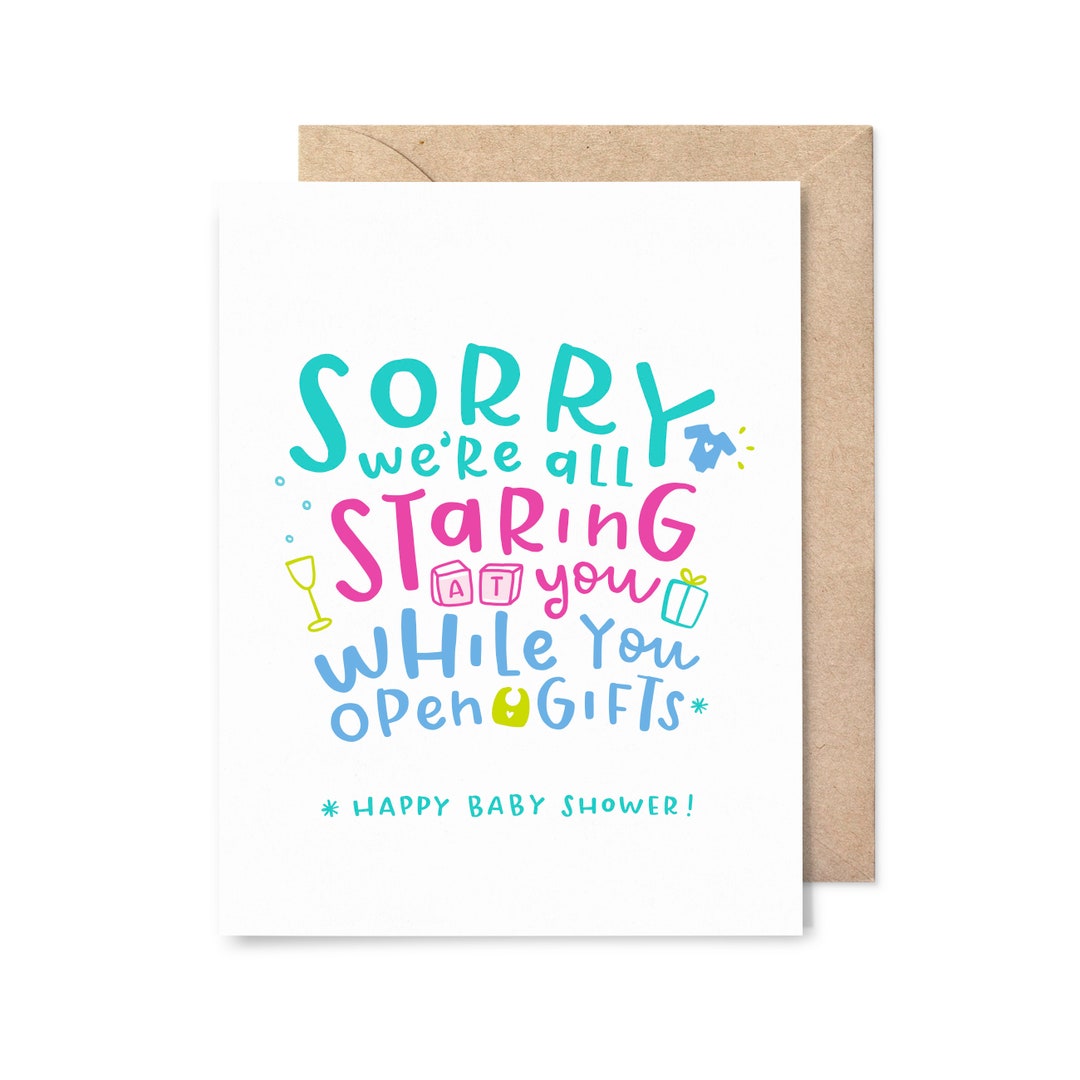 Funny Baby Shower Card Staring At You Etsy