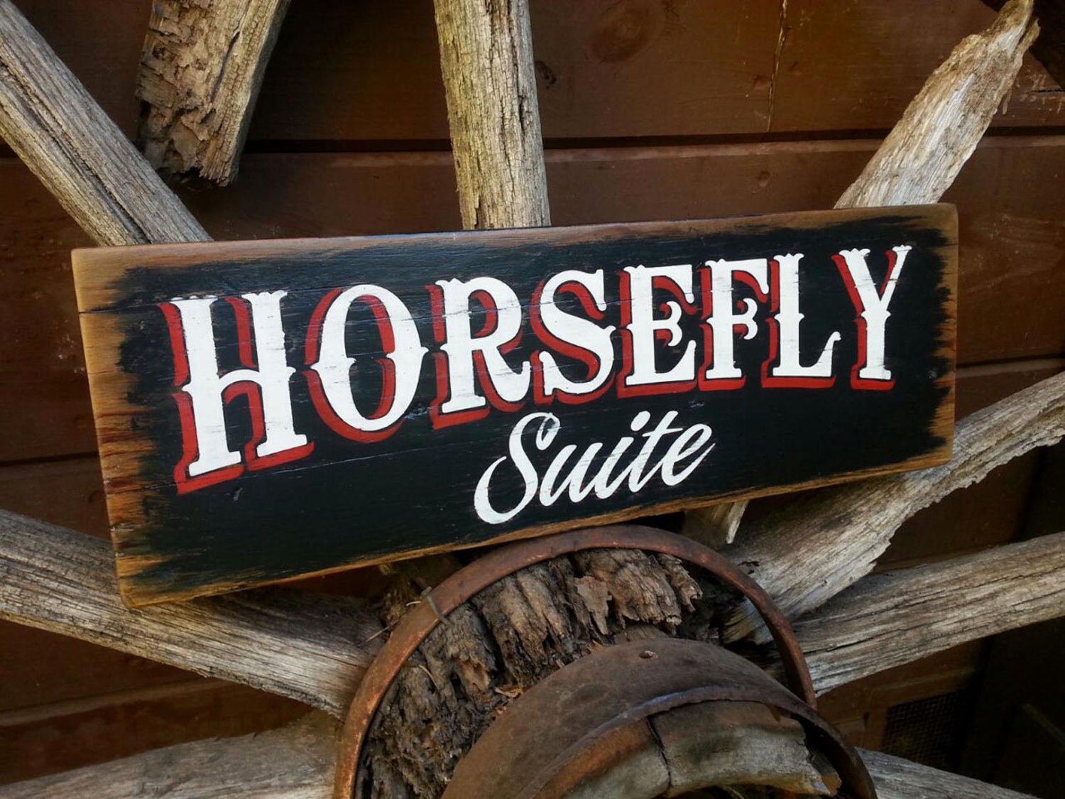 HORSEFLY SUITE Sign. Hand Painted Sign on Reclaimed Board. - Etsy