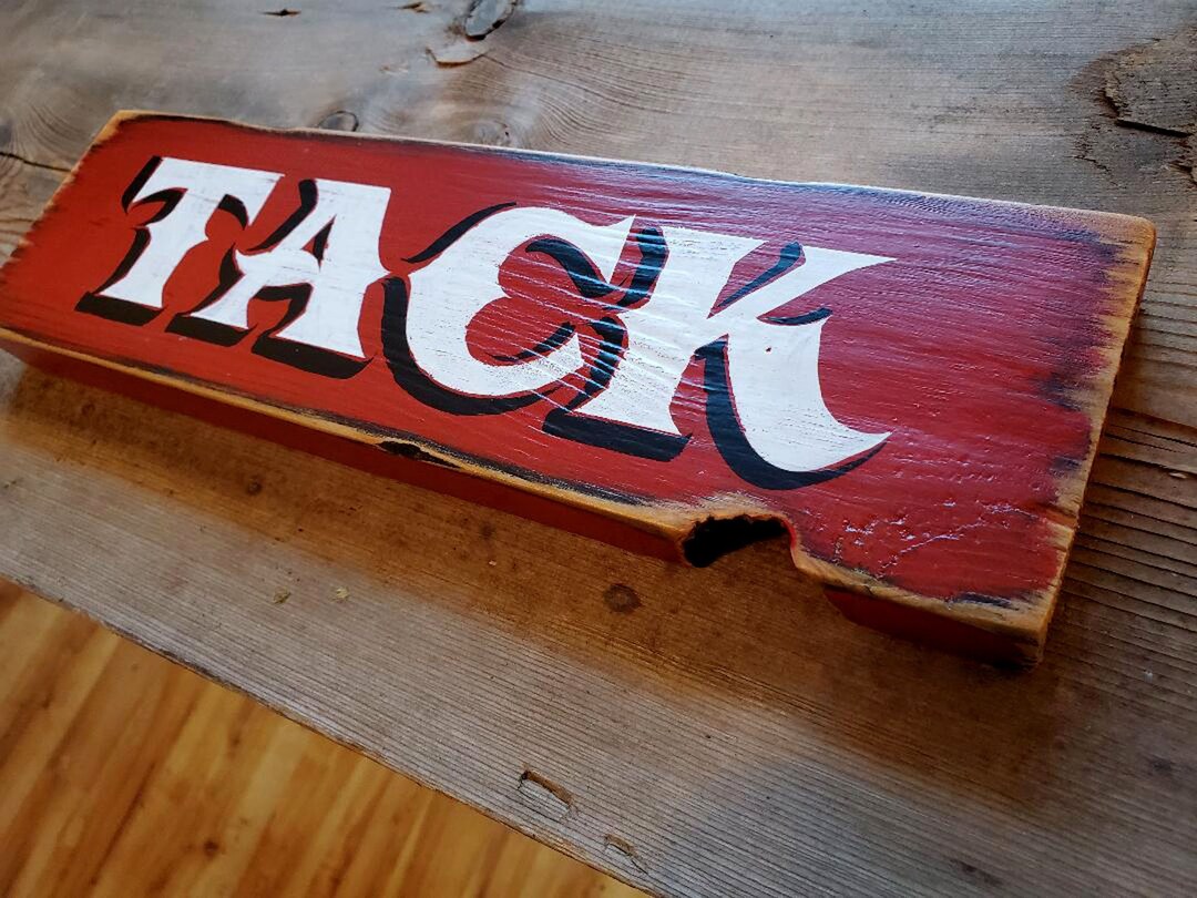 Primitive Wooden Sign - Hand Painted Tack Room Sign - Etsy