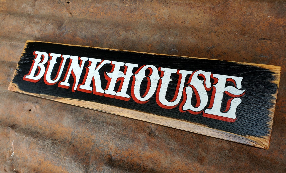 Bunkhouse Sign. Hand Lettered on Reclaimed Boards. - Etsy