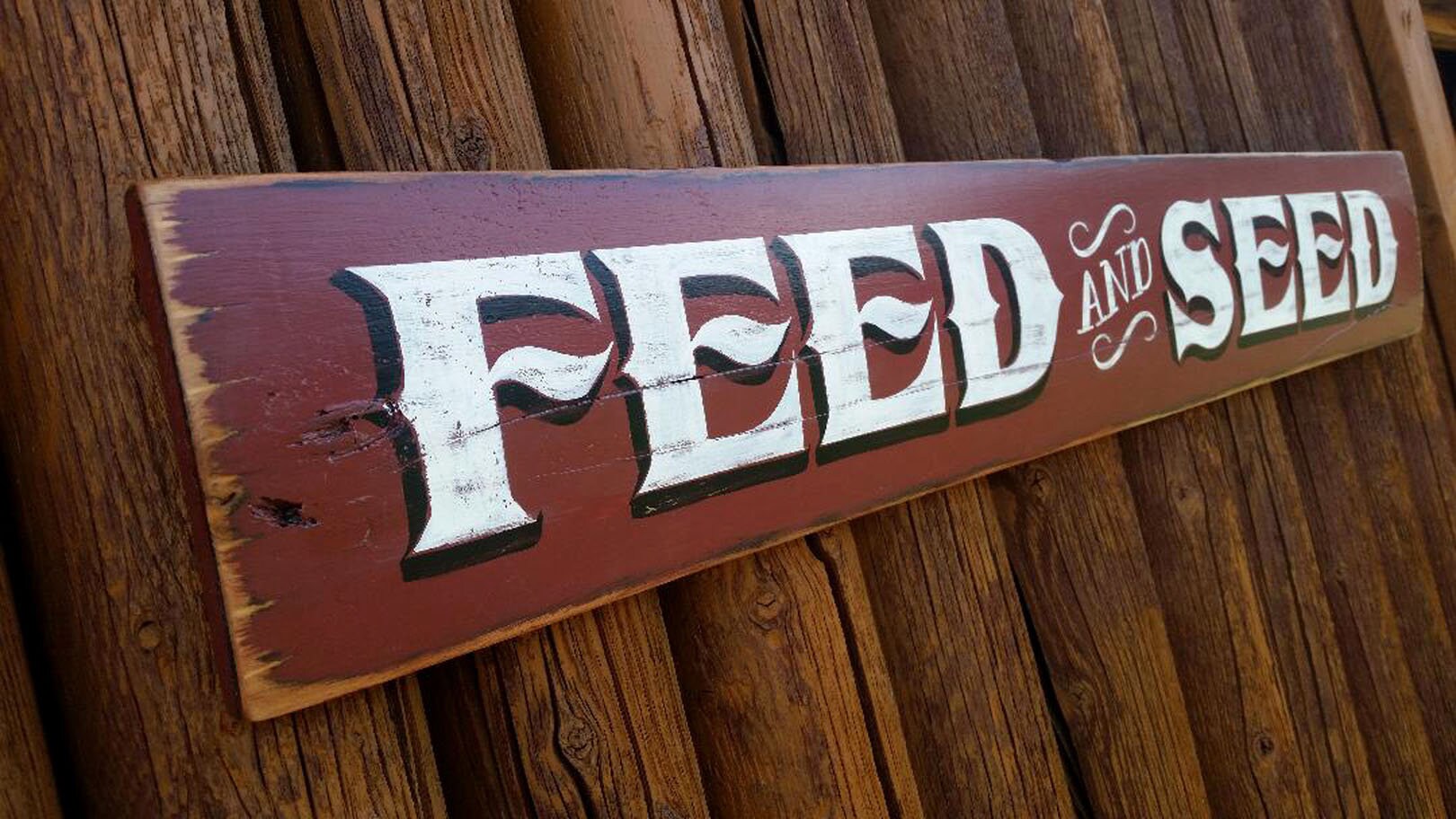 Hand Painted FEED and SEED Sign. Hand Lettered on Reclaimed | Etsy