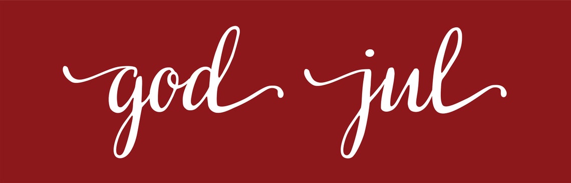 GOD JUL Scandinavian Christmas Door Decal Holiday Decal - Etsy