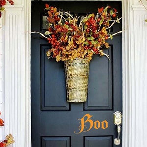 HALLOWEEN DOOR DECAL, Front Door Decal, Personalized Vinyl Lettering ...