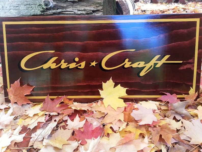 CHRIS CRAFT Boat Sign. Classic Wooden Boat Sign, Vintage Boats. Antique ...