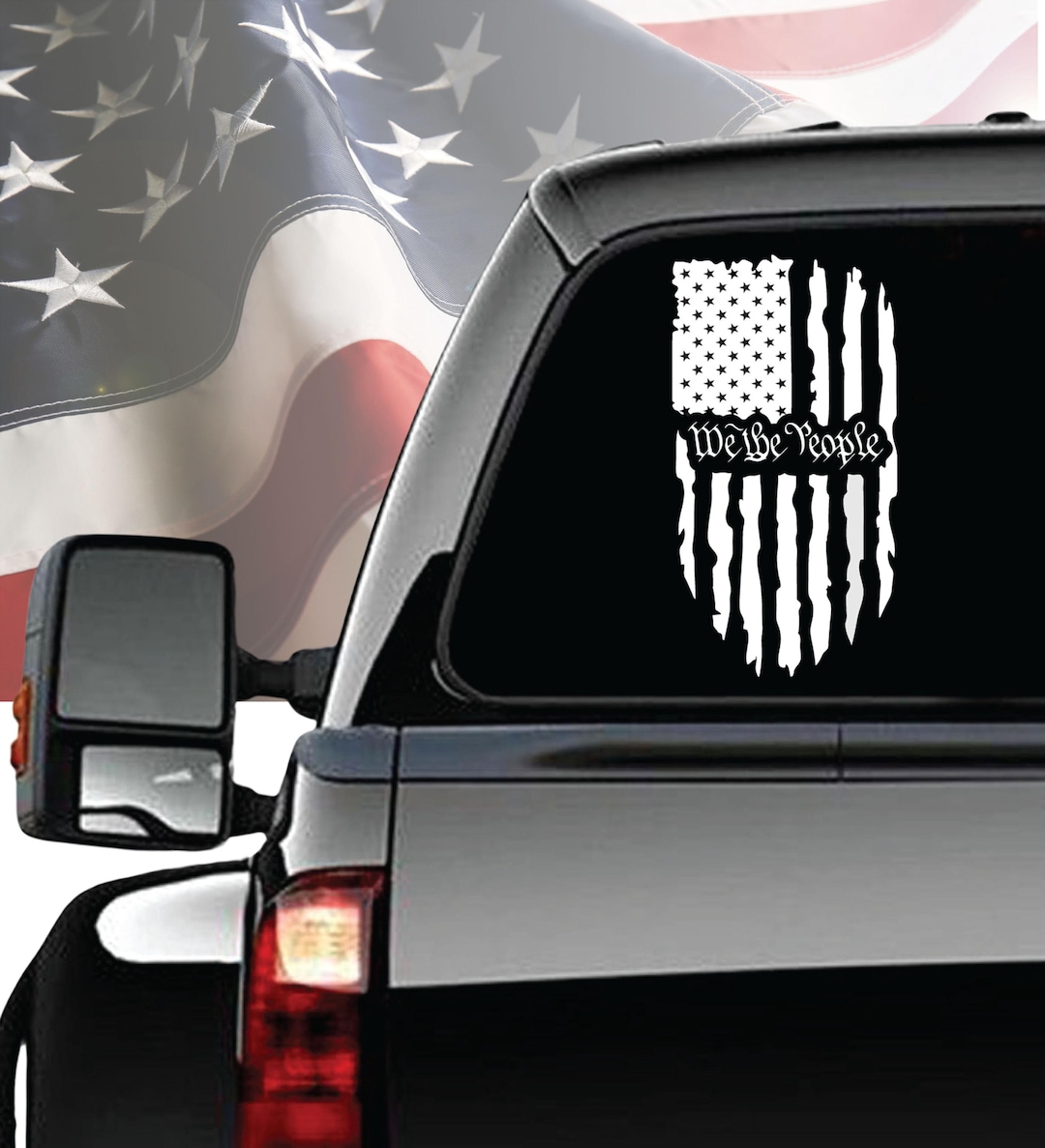 We the People, Vinyl Decal, Patriotic, Vehicle Sticker, American Flag ...