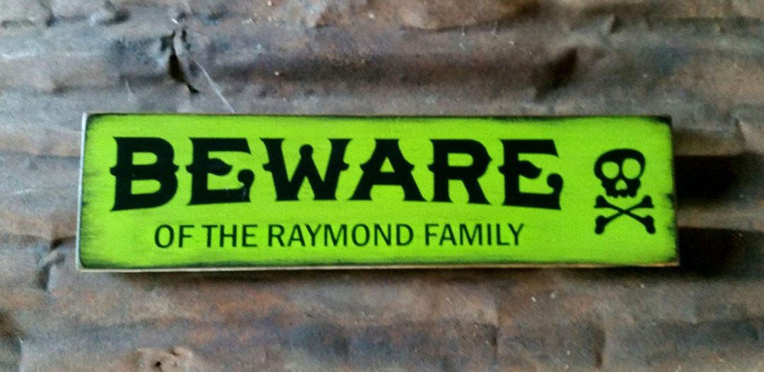 PERSONALIZED HALLOWEEN Sign. Beware Sign. Hand Painted Sign. Trick or ...