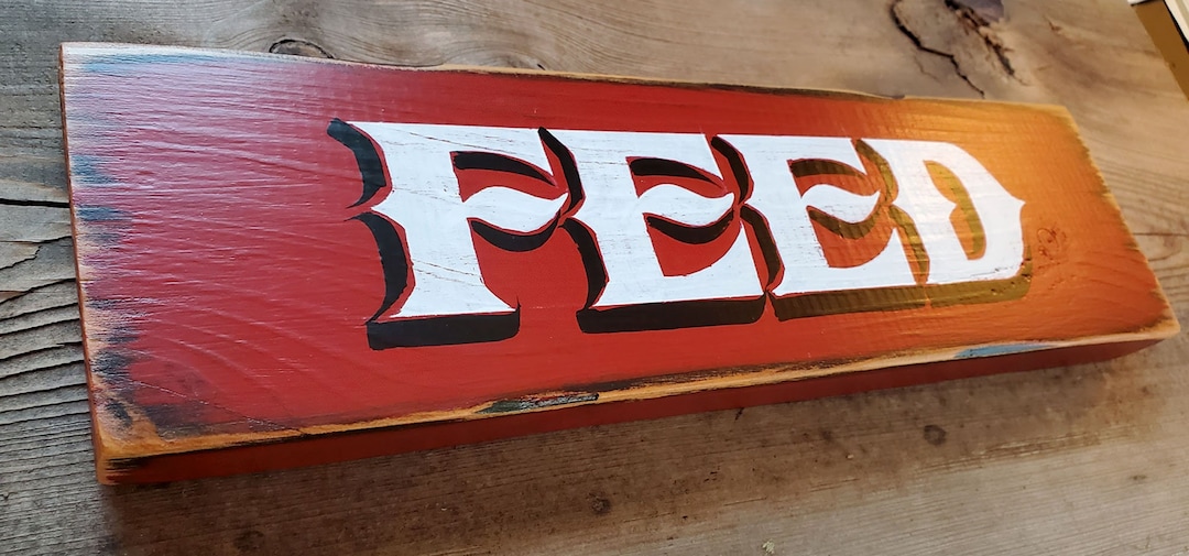 Hand Painted Western Sign, "feed" - Etsy