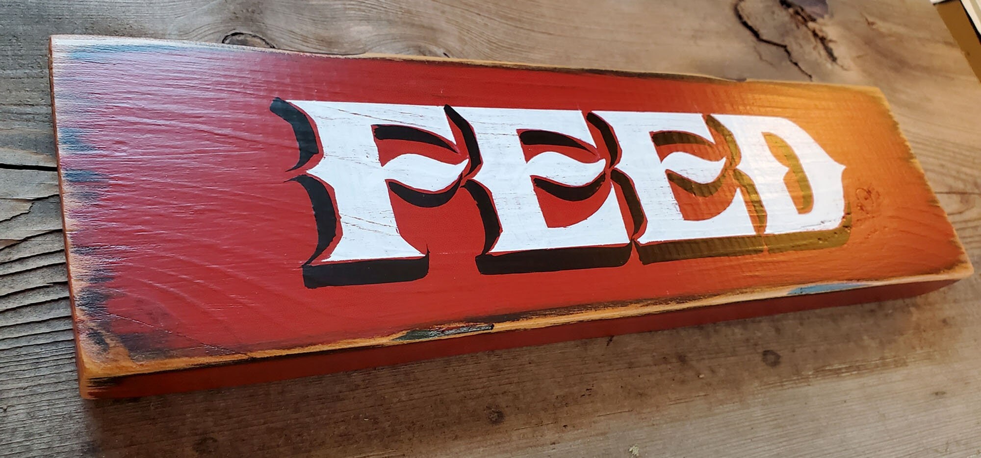 Hand Painted Western Sign, "feed" - Etsy