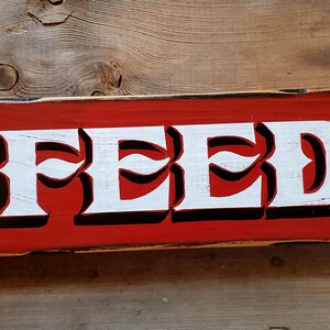 Hand Painted Western Sign, "feed" - Etsy