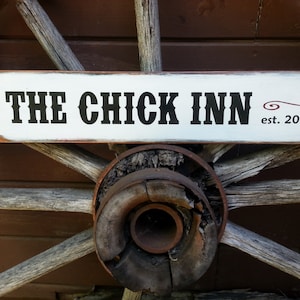 CHICKEN COOP Sign. the Chick Inn, Est. 2020. Hand Painted Wooden Sign ...