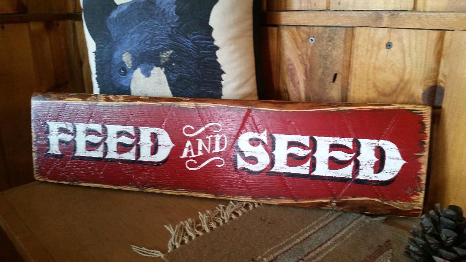 Hand Painted, FEED and SEED Sign. Hand Lettered on Reclaimed Board ...