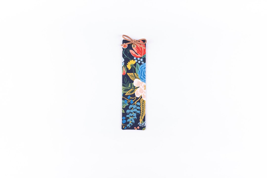 Fabric Bookmark - Garden Party in Navy Blue - Rifle Paper Co. - Perfect ...