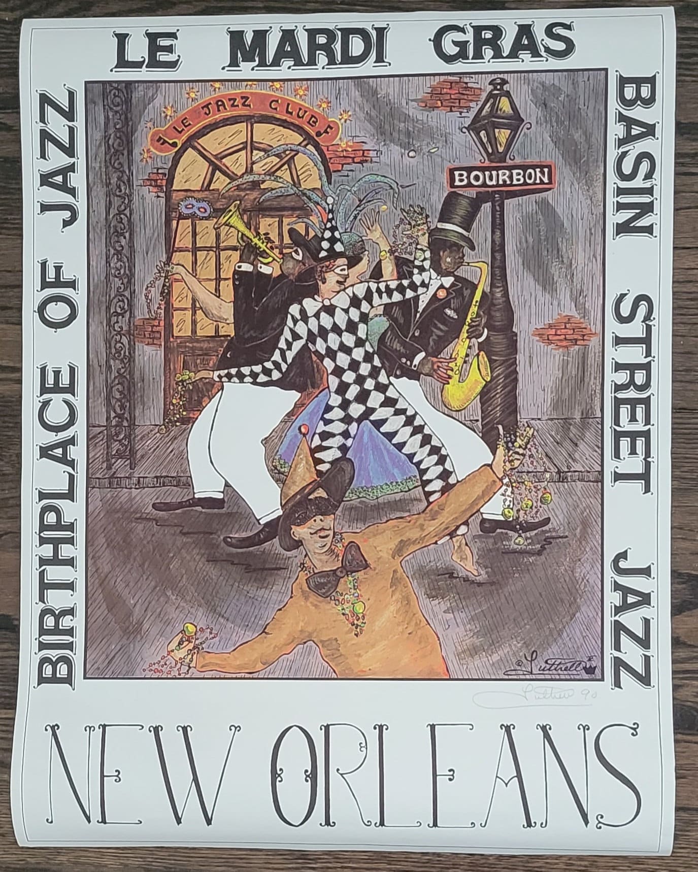 Signed Vintage 1990 Le Mardi Gras Poster. Signed by New Orleans Artist ...