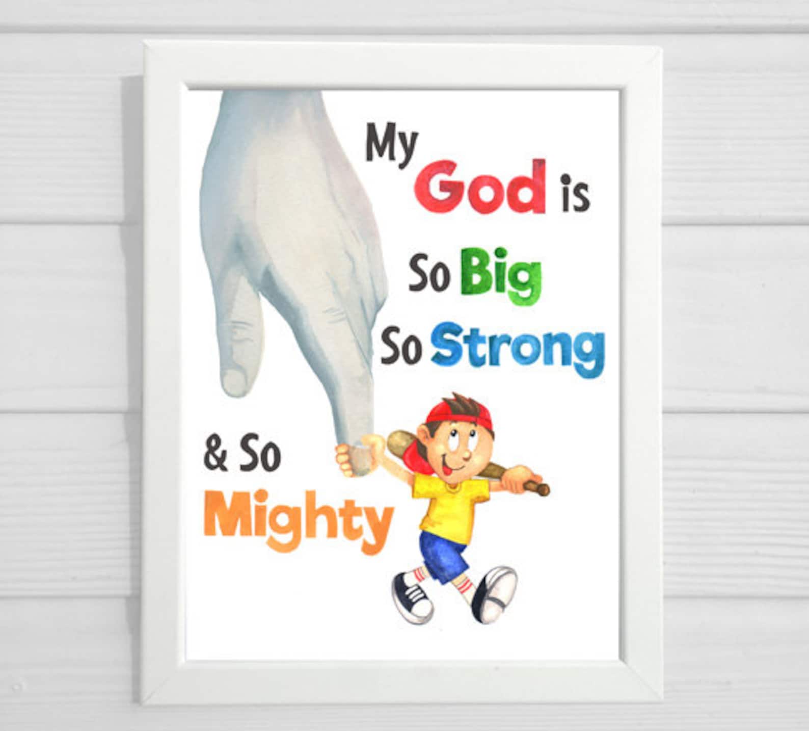 My God is so Big Cute Kids Poster Digital File (Instant Download) - Etsy