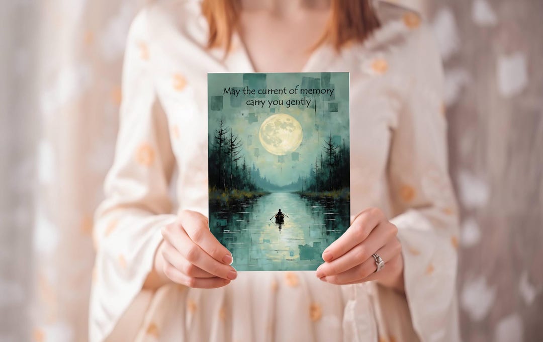 Moonlit River Sympathy Card, Bereavement Card, Loss of Loved One - Etsy
