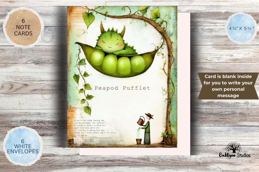 Whimsical Dragon & Tiny Beasts Note Cards: Folk Art Fantasy Set - Etsy
