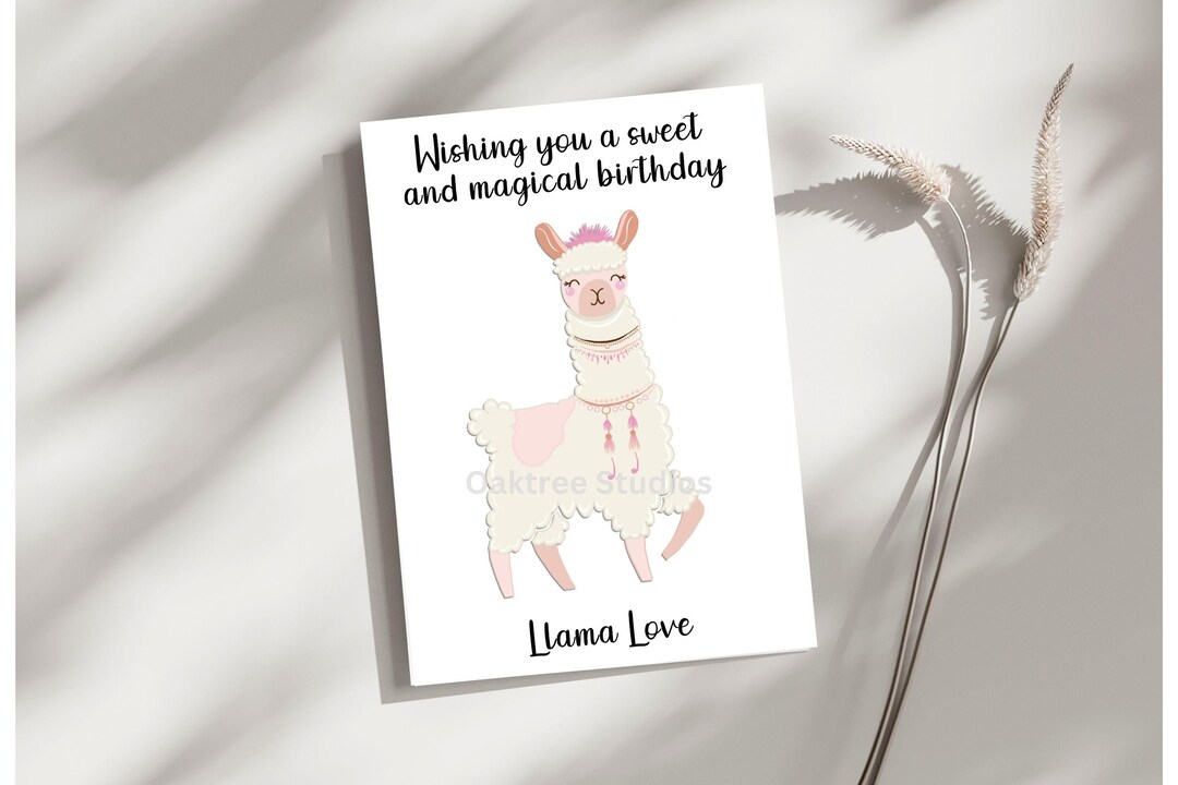 Printable Happy Birthday Llama Card Llama - Wishing You a Sweet and ...
