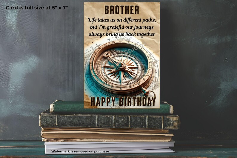 Printable Brother Birthday Card, Instant Download, Thoughtful Birthday ...