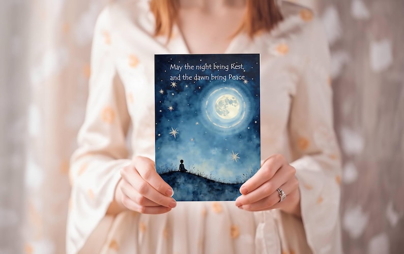 Sympathy Card, Moon & Stars, Comfort Card, Thinking of You, Condolences ...