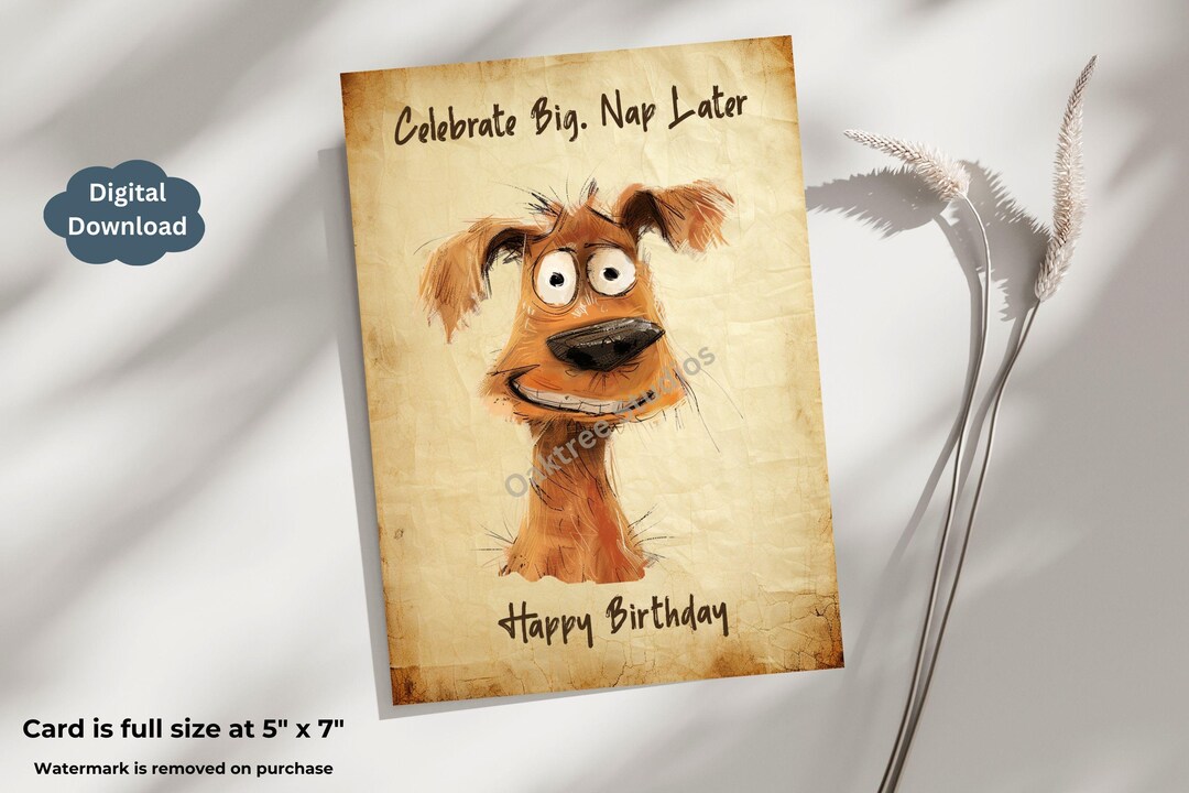 Printable Celebrate Big Nap Birthday Card, Digital Download, Cute ...