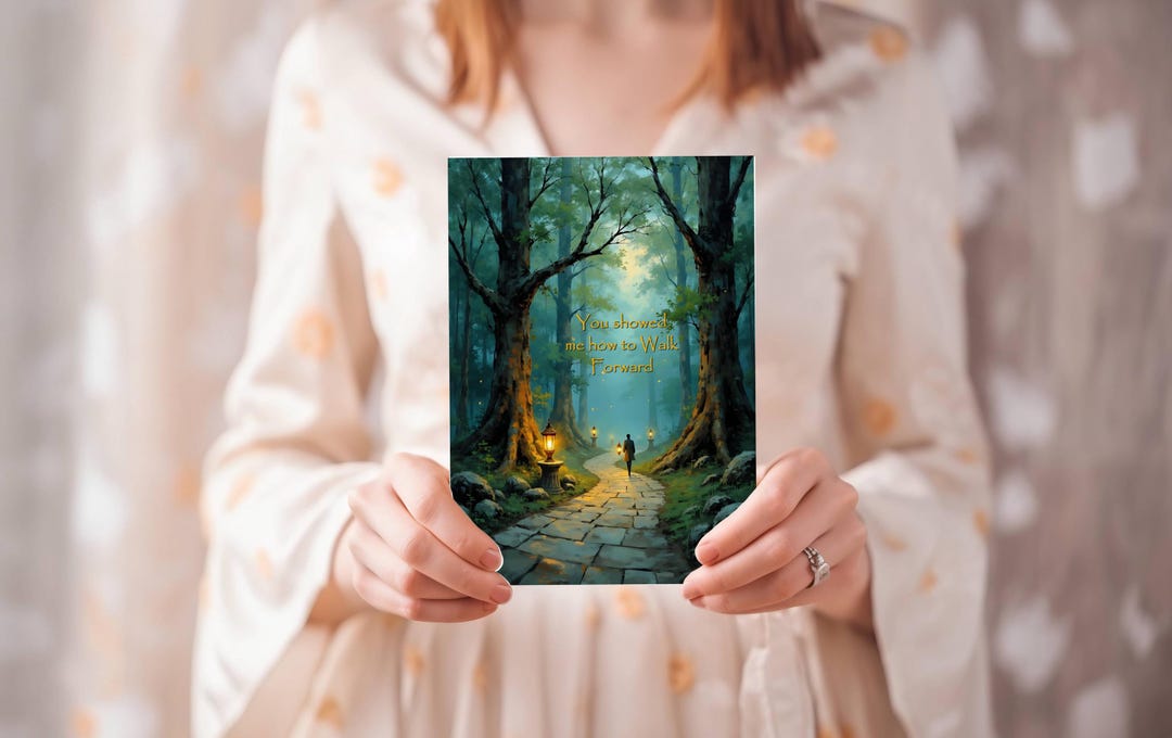 Carried Forward Father's Day Card - Storybook Scene, Guiding Dad ...
