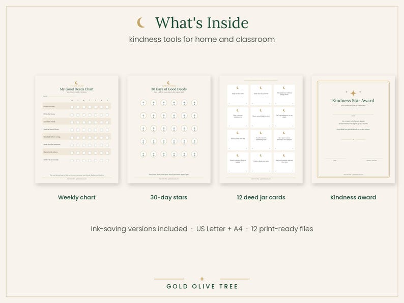 Islamic Good Deeds Chart for Kids, Ramadan Kindness Tracker, Muslim ...