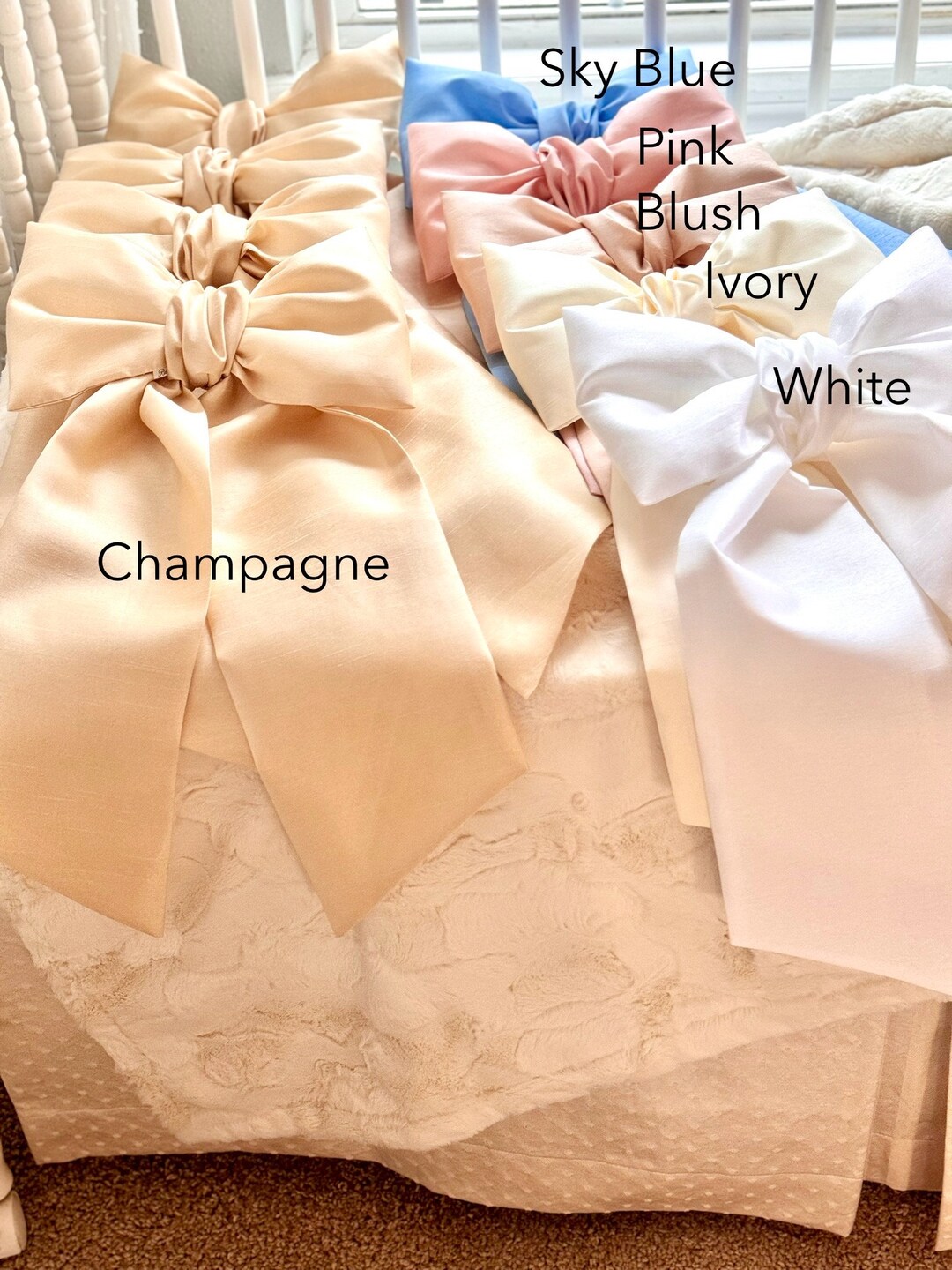 LARGE BOWS: Crib Bow Set of 4, Shop Special Ready to Ship - Etsy