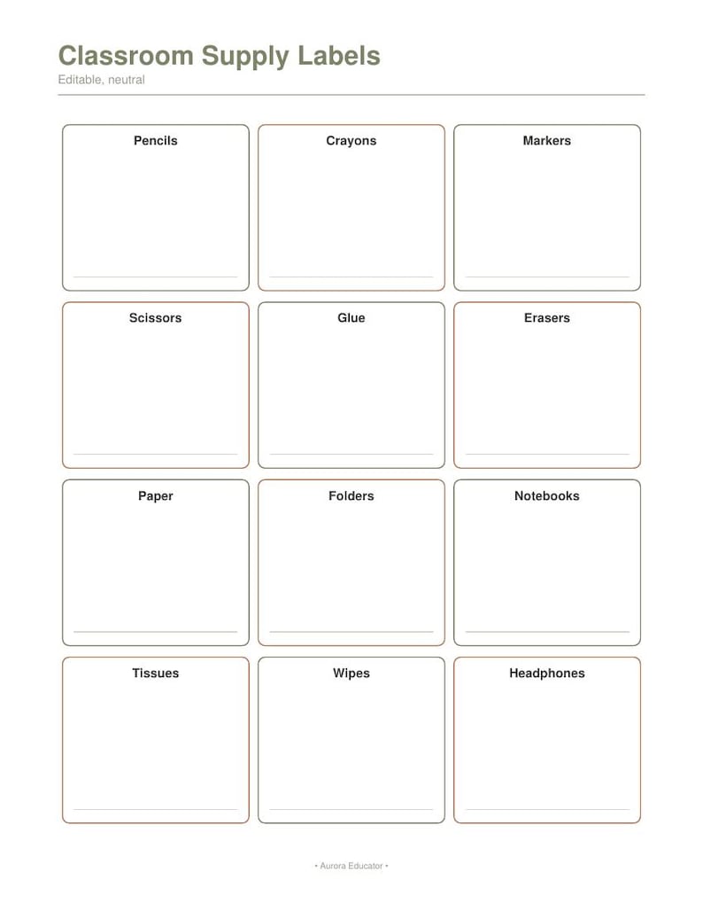 Organization Labels Printable, Editable PDF for Classroom and ...